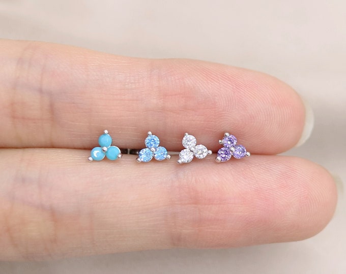 16G Tiny Shell Flower Stud Earring Helix Conch Cartilage Ear - Etsy