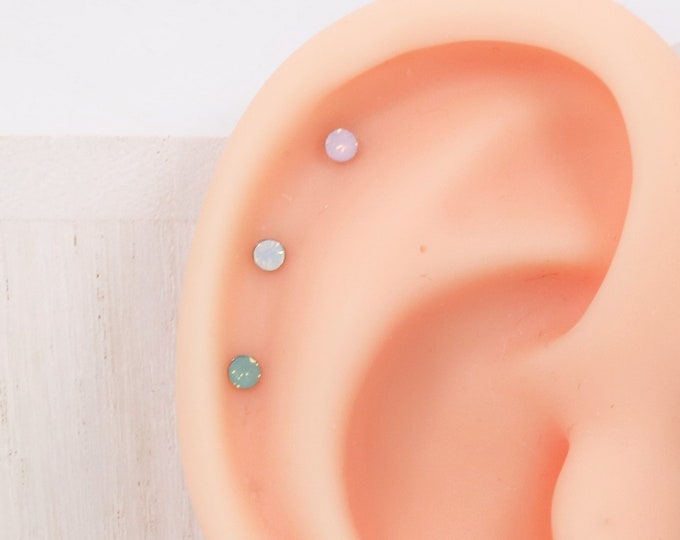 16G Tiny Shell Flower Stud Earring Helix Conch Cartilage Ear - Etsy