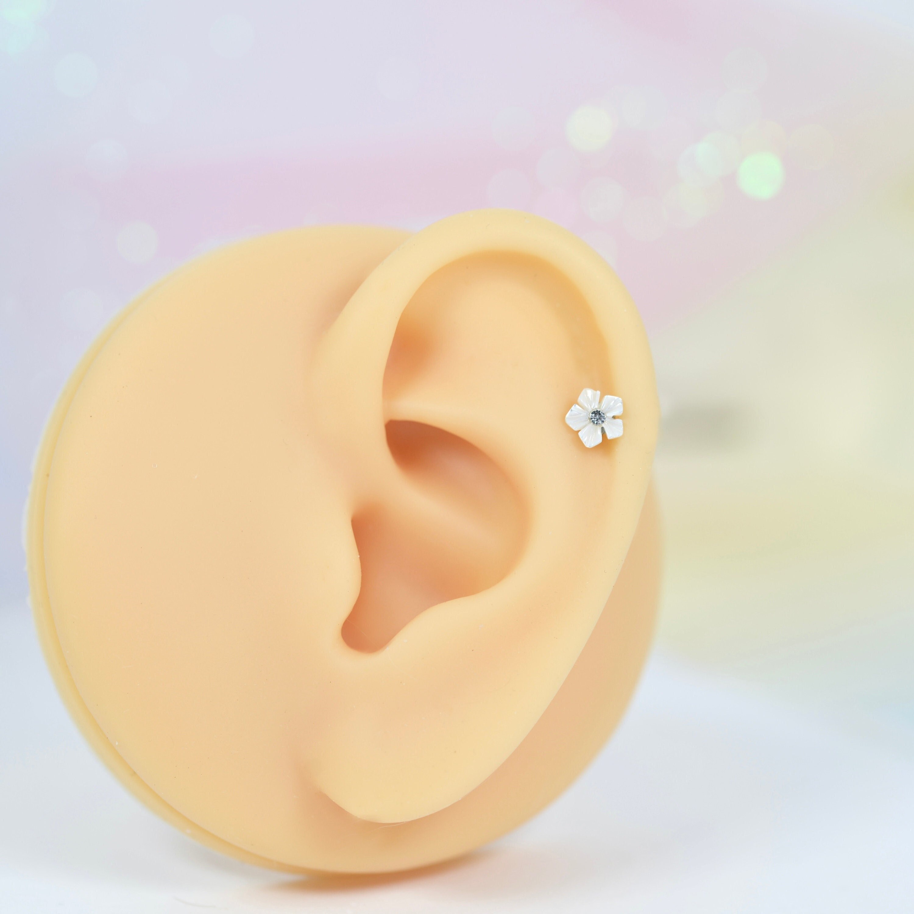 16G Tiny Shell Flower Stud Earring Helix Conch Cartilage Ear - Etsy