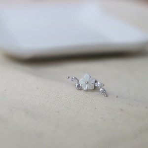 Shell Flower Cartilage Earring Tragus Stud Jewelry Helix Earring Tiny ...