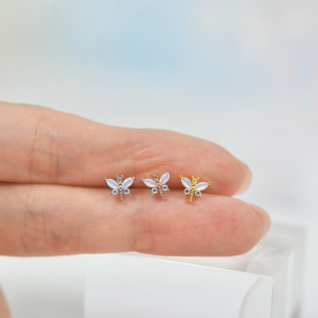 Dragonfly Titanium Cartilage Piercing Earring 16G 20G — Helix Tragus ...