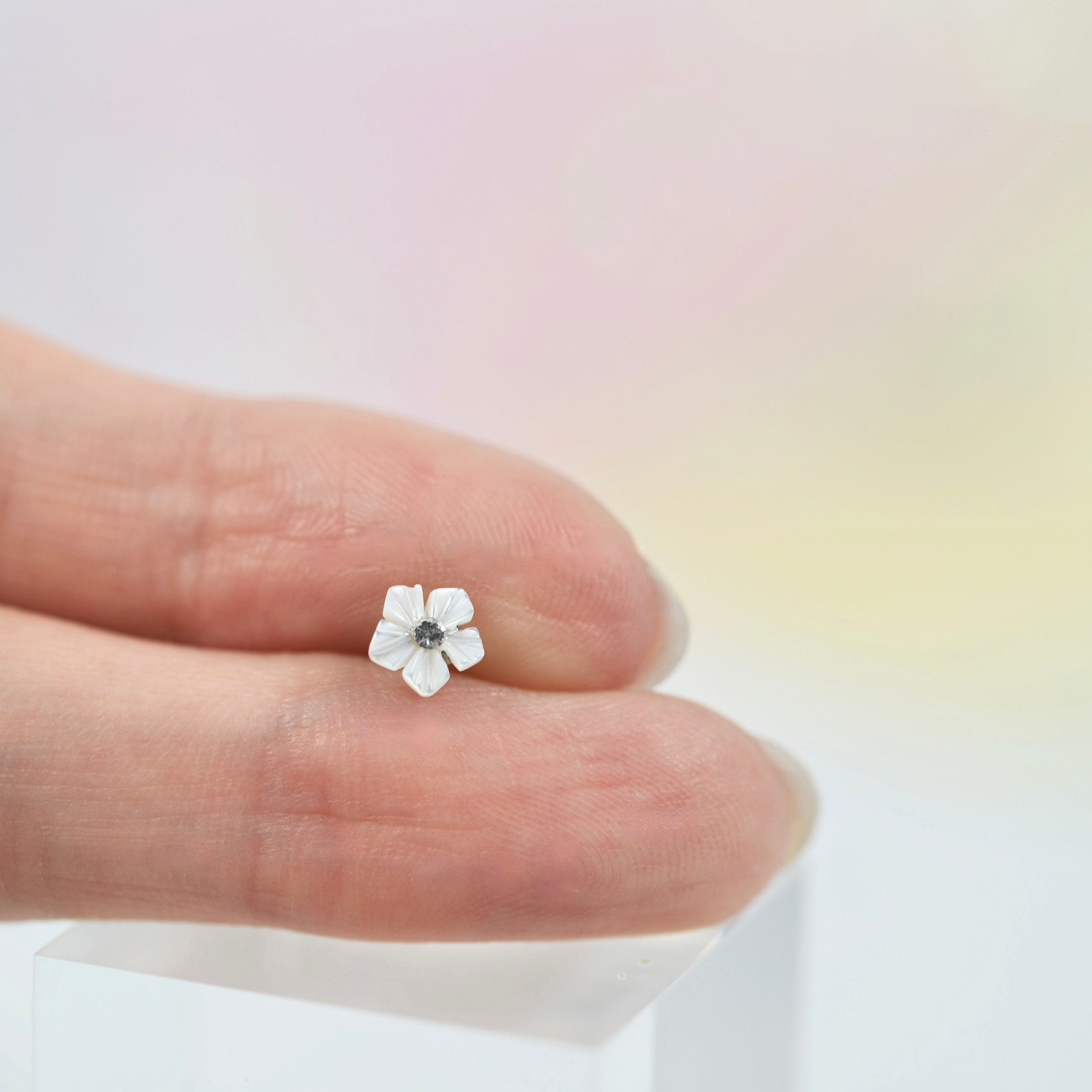 16G Tiny Shell Flower Stud Earring Helix Conch Cartilage Ear - Etsy