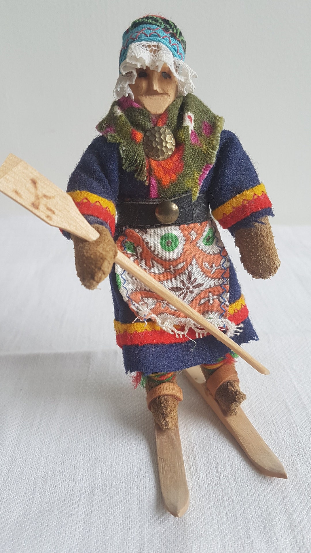 DUODJI Antique Sámi Handmade Skiing Sámi Woman Figurine With - Etsy