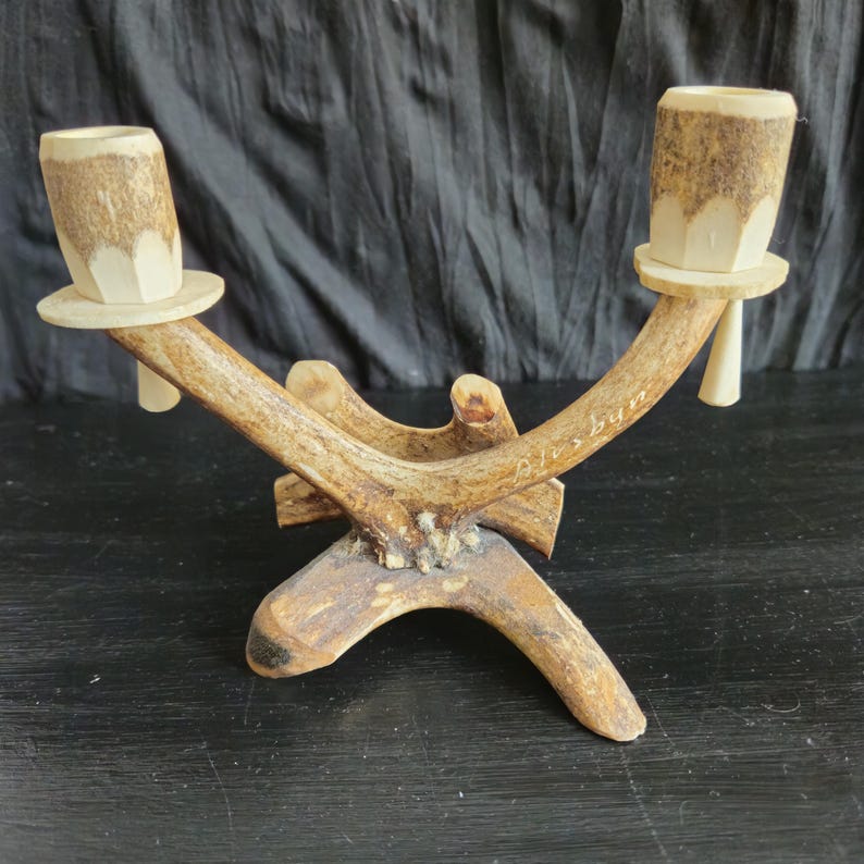 DUODJI Old Sámi Reindeer Antler Candelabra Candle Holder for Teo ...