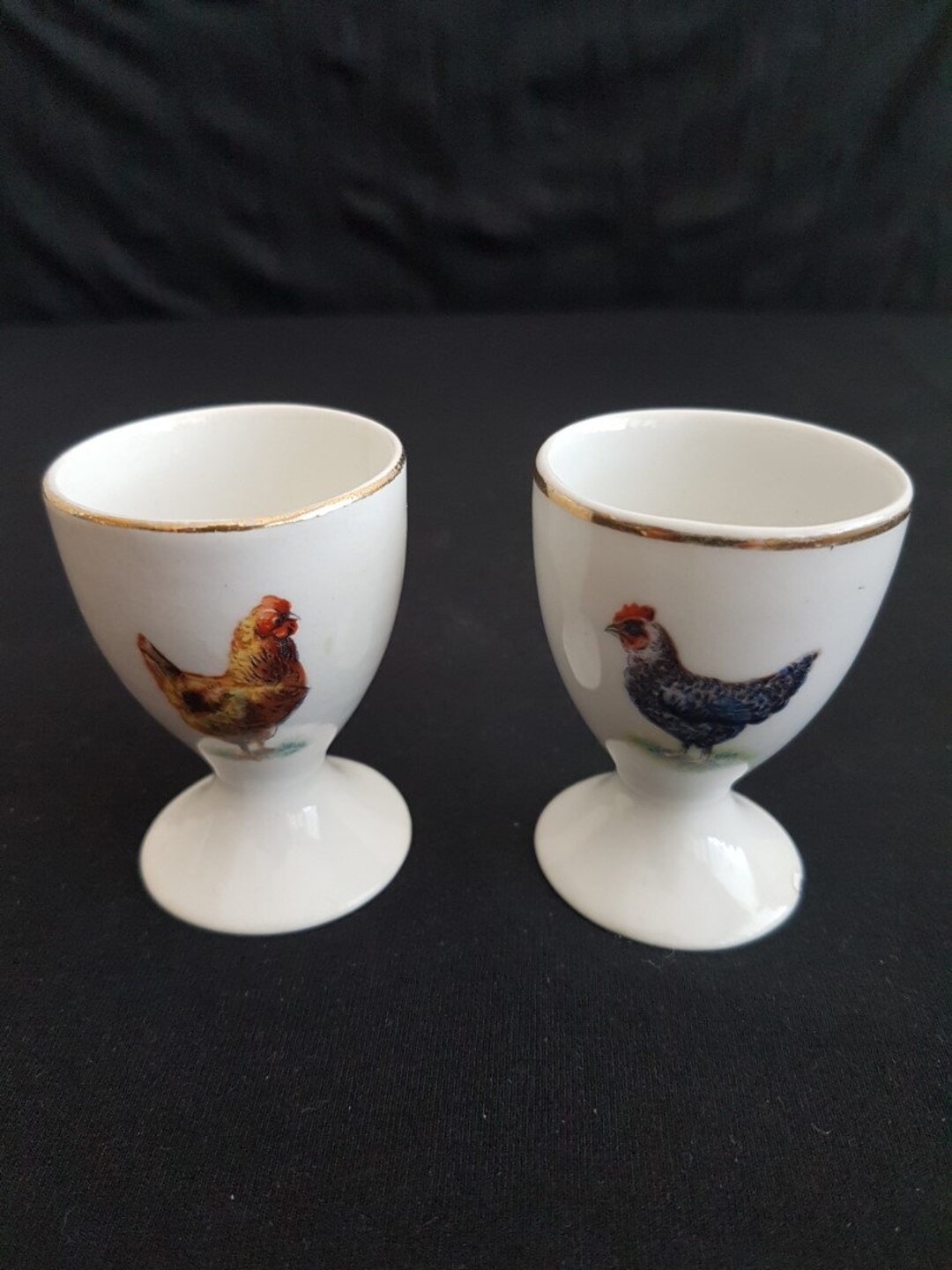 Set of TWO Collectible Old and Rare Egg Cups "kana" "hen" From 1940's ...