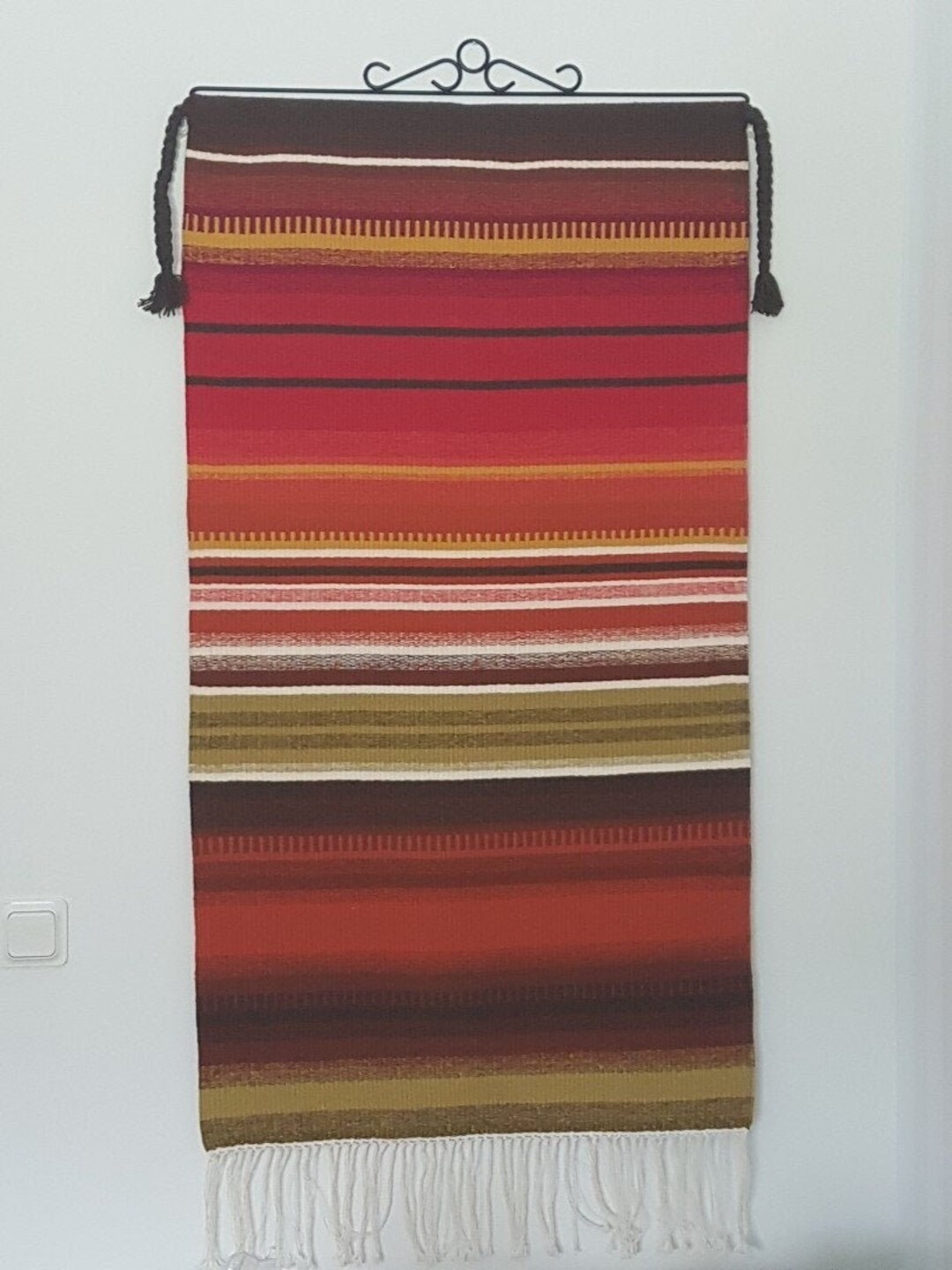 67 X 139 Cm / 26 X 55'' Striped Handwoven Wall Hanging Wool Rana Raanu ...