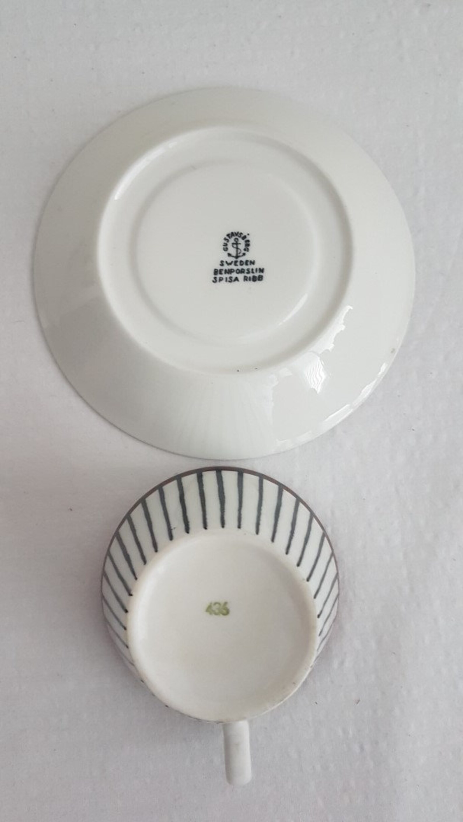STIG LINDBERG "spisa Ribb" Coffee Cup With Saucer - Swedish Vintage ...