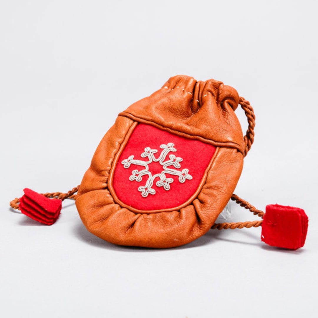 DUODJI Sámi Handmade Reindeer Leather Pouch Bag With Pewter Embroidery ...