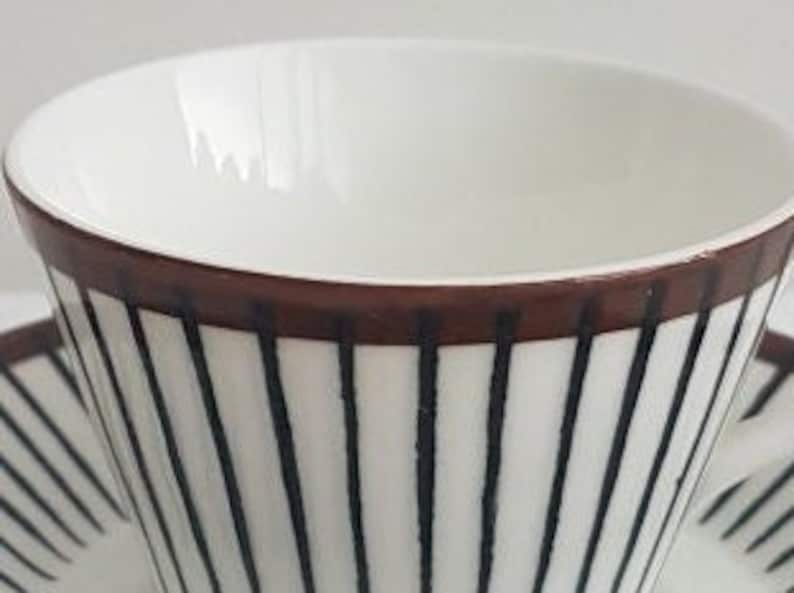 STIG LINDBERG "spisa Ribb" Coffee Cup With Saucer - Swedish Vintage ...