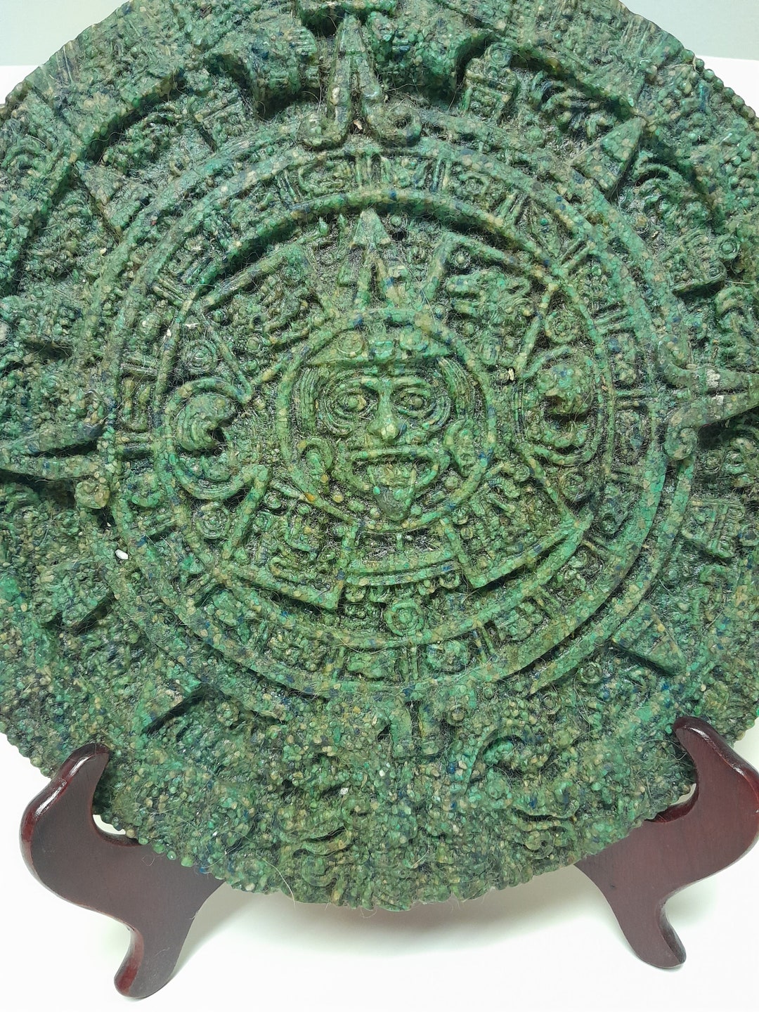 Vintage Malachite Chip Sunstone Aztec Calendar - Etsy