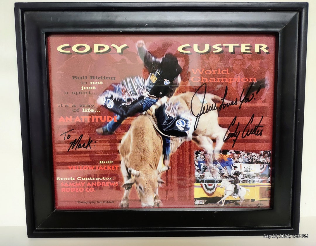 Framed Signed Photo of Cody Custer of 1992 PRCA Championship - Etsy