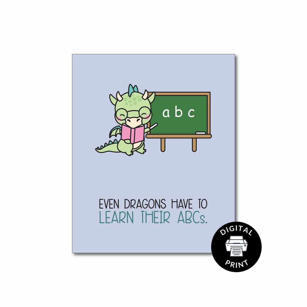 Dragons Learn Abcs Printable - Digital Download - Dragon Classroom ...