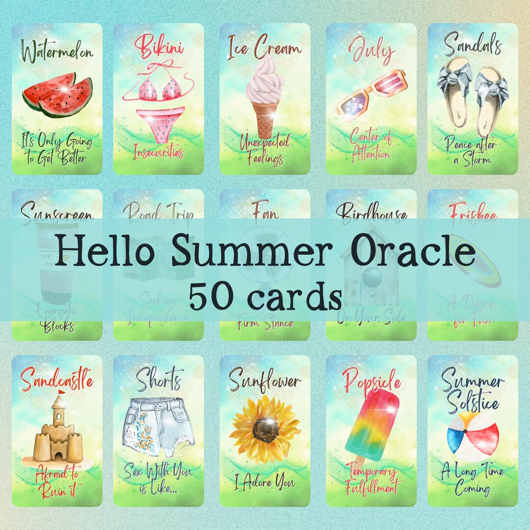 Hello Summer Oracle Deck | 50-card Love & Life Watercolor Oracle for ...