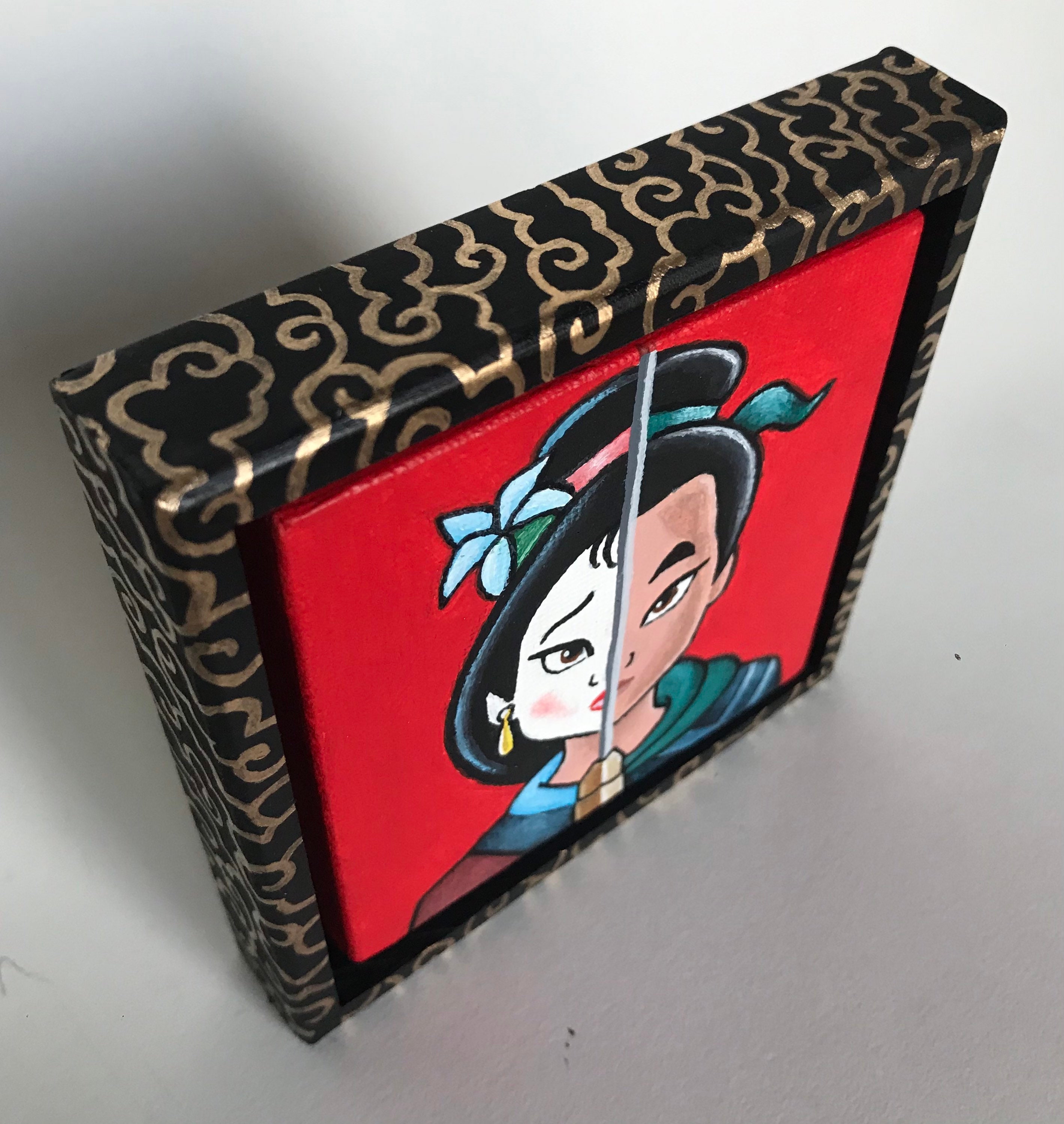 Original Painting Disneys Mulan Mini w/ Frame and Easel - Etsy
