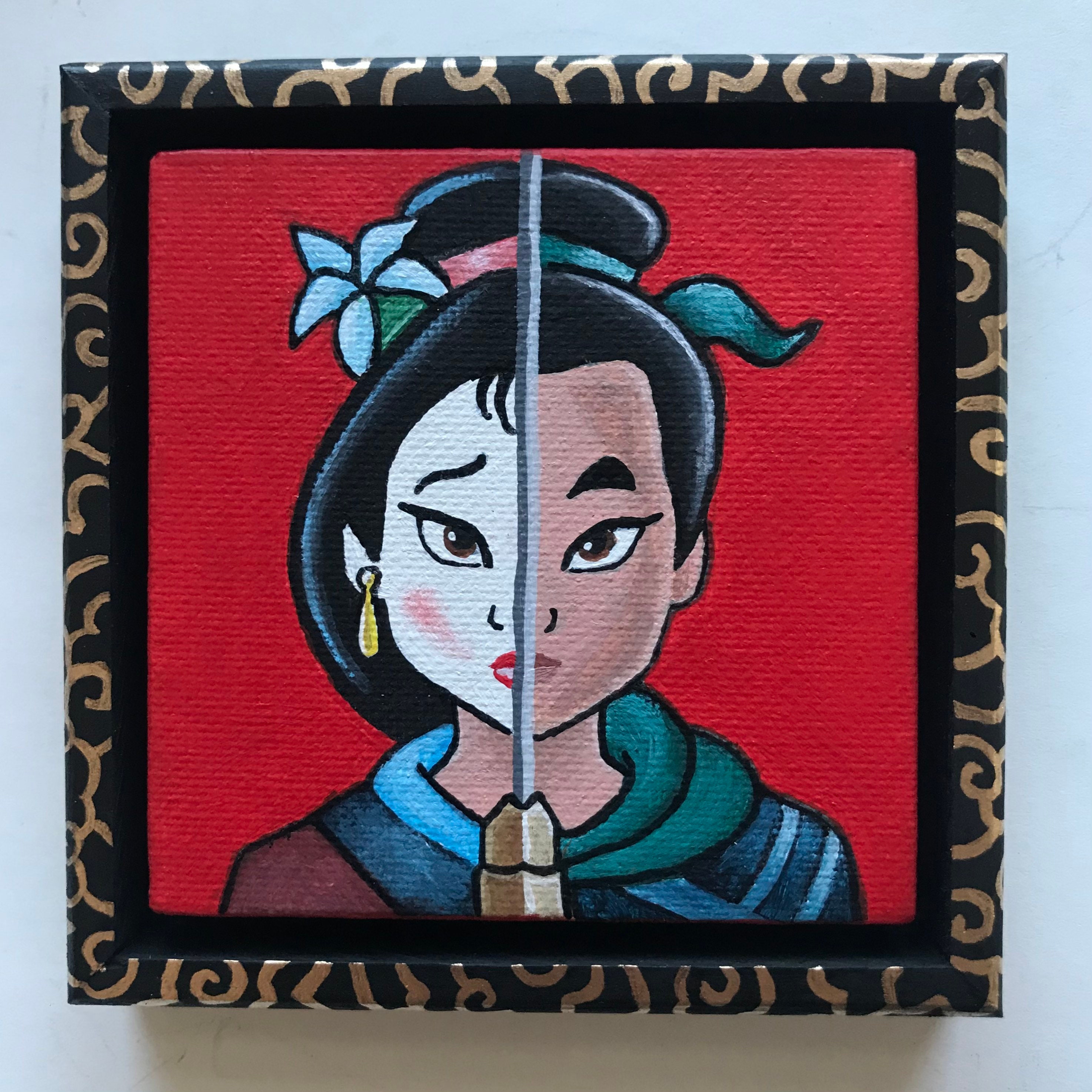 Original Painting Disney’s Mulan Mini (w/ Frame and Easel) - Etsy