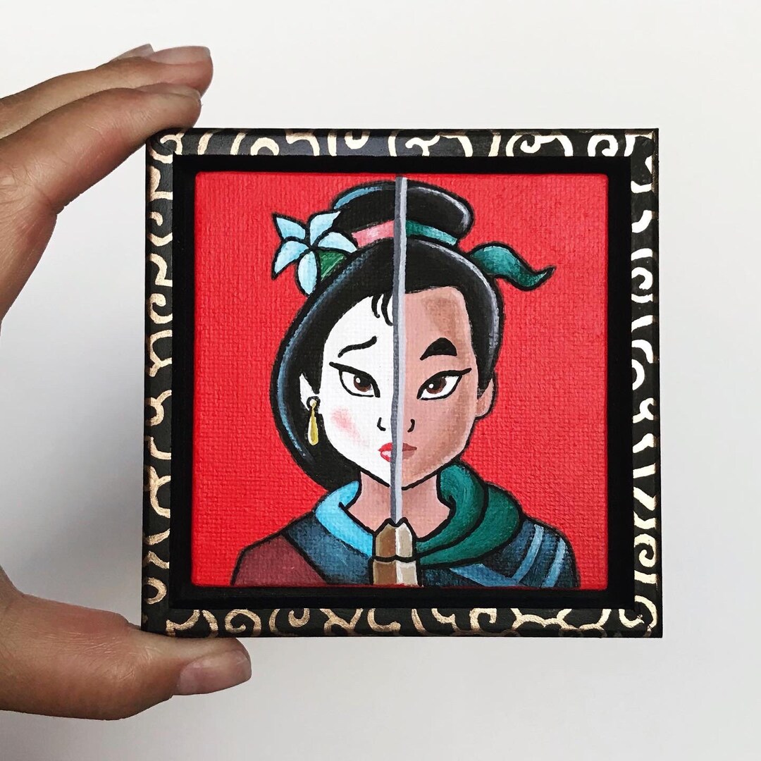Original Painting Disney’s Mulan Mini (w/ Frame and Easel) - Etsy