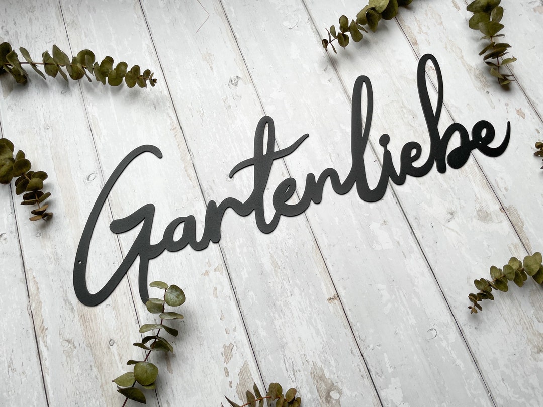 Gartenliebe Schriftzug Aus Metall Wanddeko Schwarz - Etsy