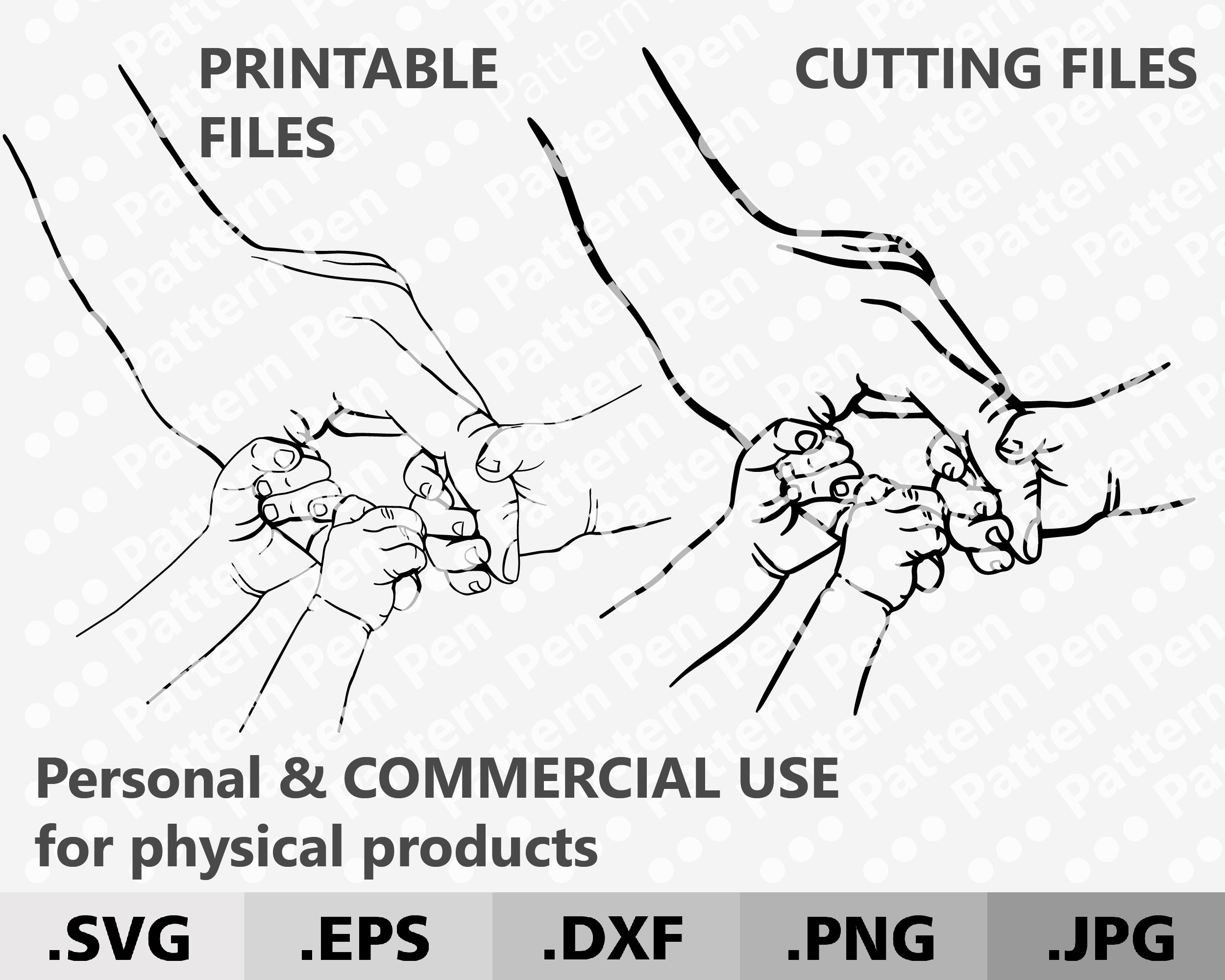 Mamá y 3 hijos manos SVG. Sosteniendo a 3 niños y manos de la - Etsy México