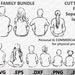 Big Family SVG. Family Sitting Line Art SVG. Parents and Kids Clipart ...