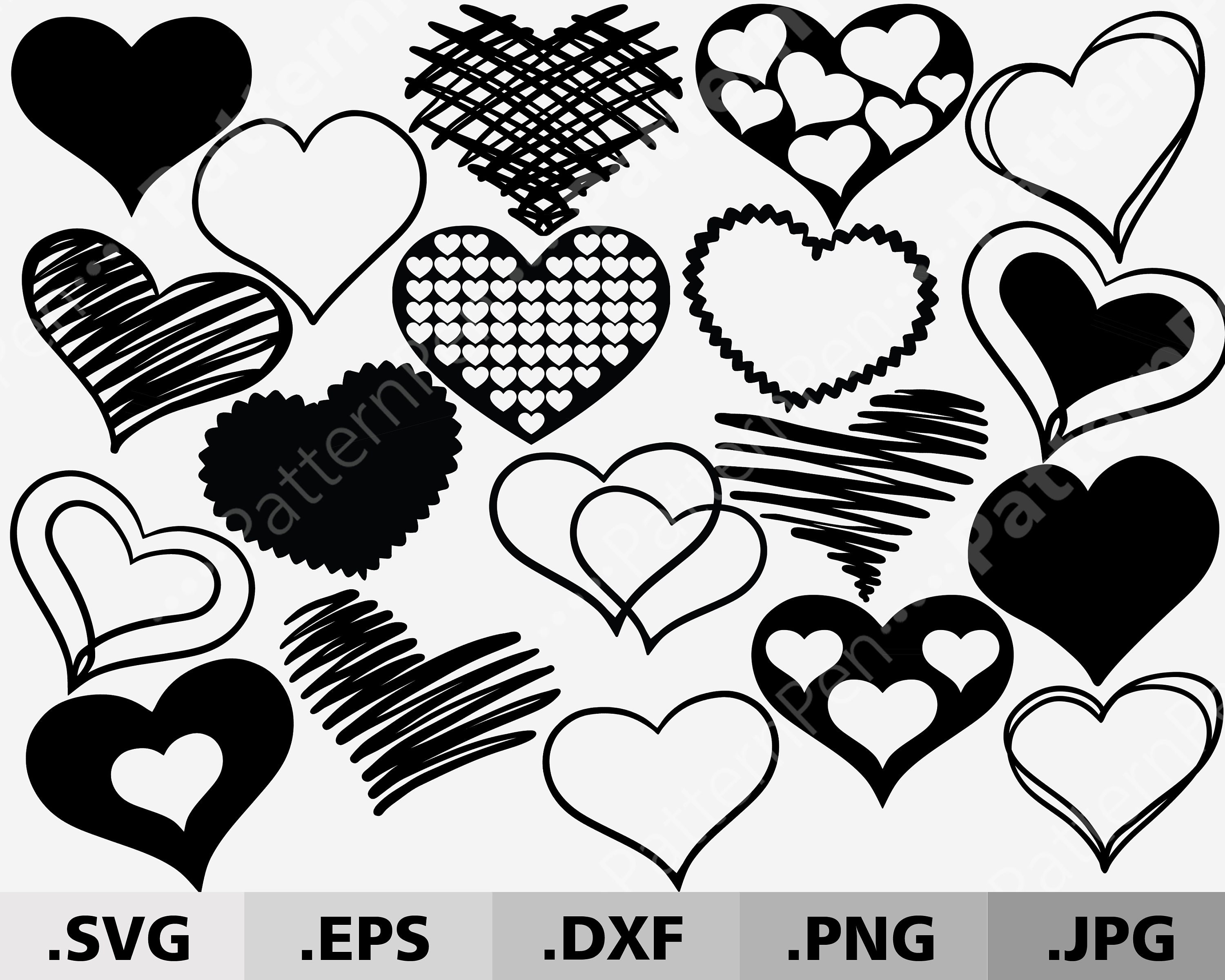 Valentine's Day Hearts Love SVG Bundle Hand Drawn. Holding - Etsy