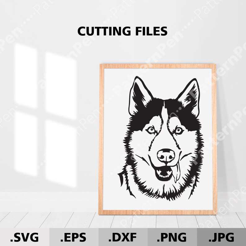 Siberian Husky SVG. Dog Portrait DXF Digital Vector Download | Etsy