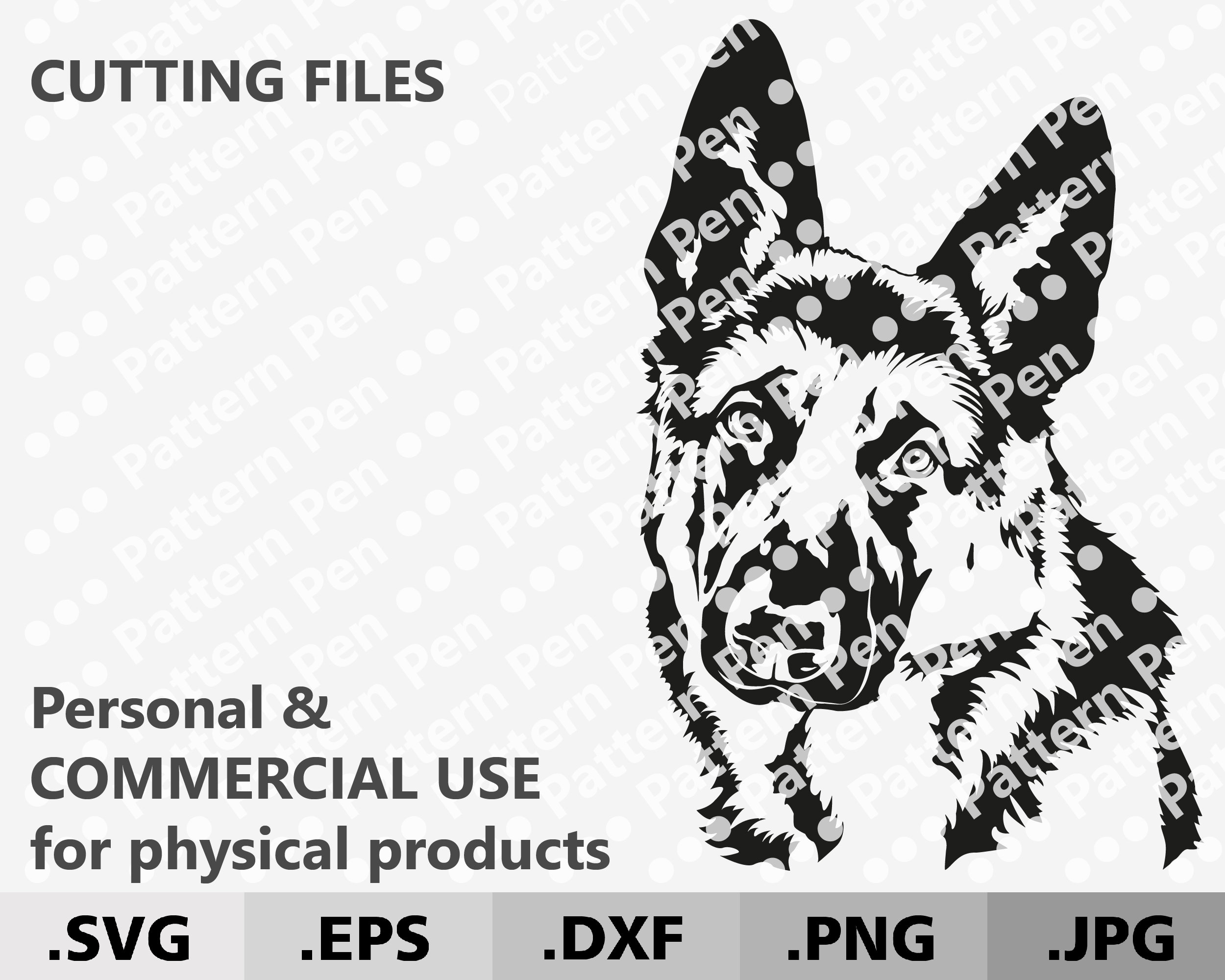 German Shepherd Dog SVG DXF Digital Vector Download Files for - Etsy