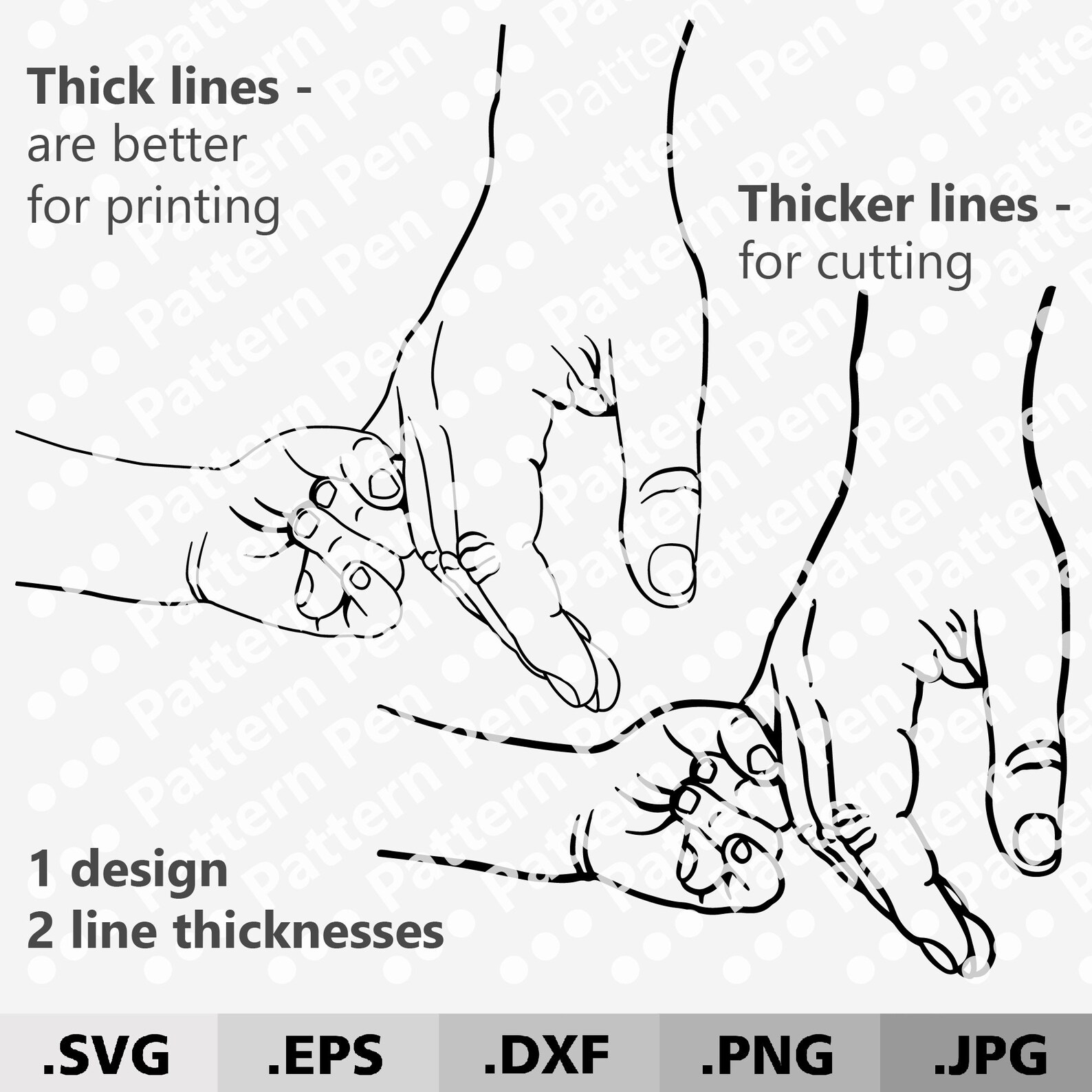 Fathers Day SVG. Dad Hand Child SVG. Digital Download Files for Cutting ...