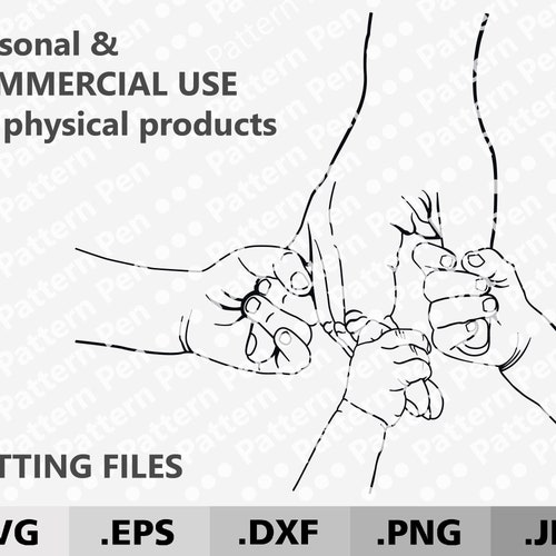 Fathers and 3 Childs Hands SVG. Digital Download Files for - Etsy