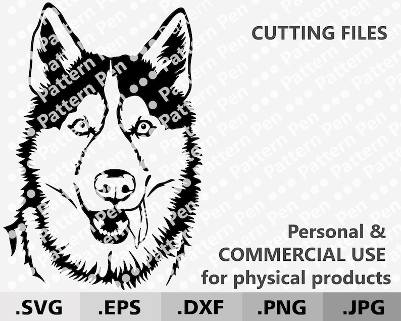 Siberian Husky SVG. Dog Portrait DXF Digital Vector Download Files for ...