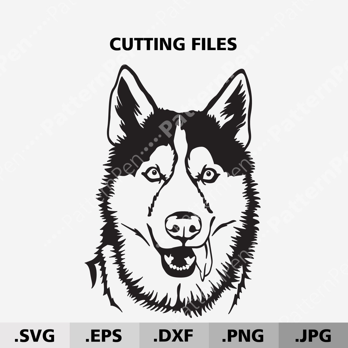 Siberian Husky SVG. Dog Portrait DXF Digital Vector Download | Etsy