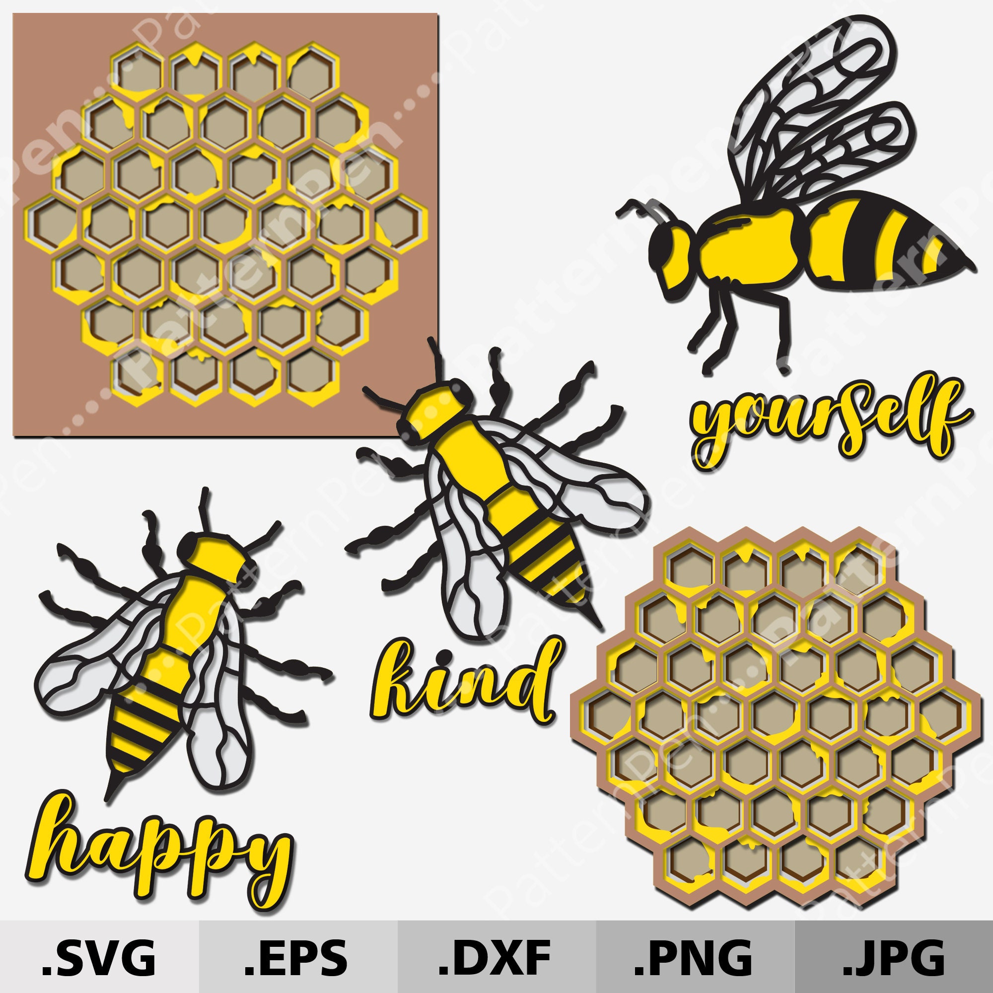 3d Mandala Honeycomb SVG. 3D Layered Bee Mandala Bundle SVG - Etsy