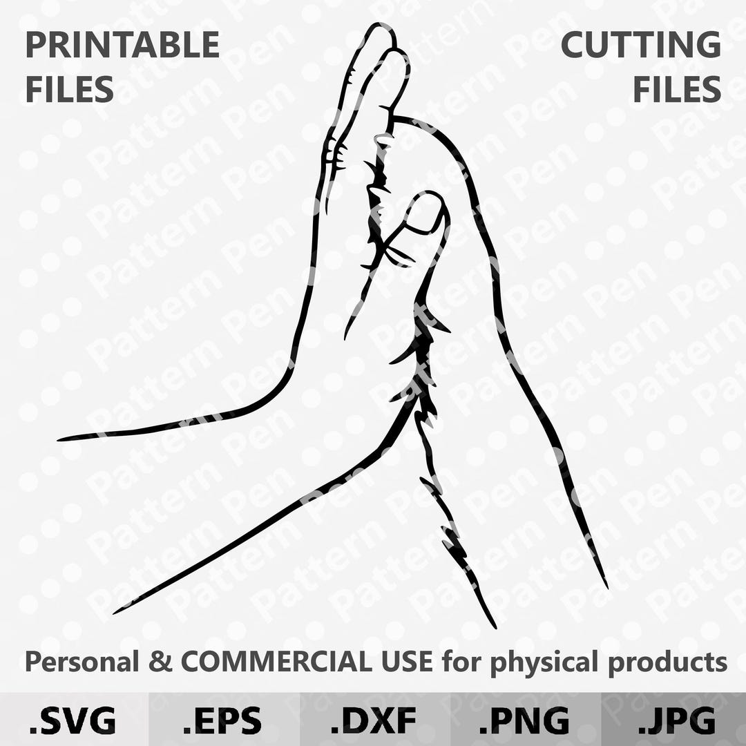 Hand and Dog Paw SVG. Human Hand and Best Friend Pet Paw Svg. Pet Lover ...