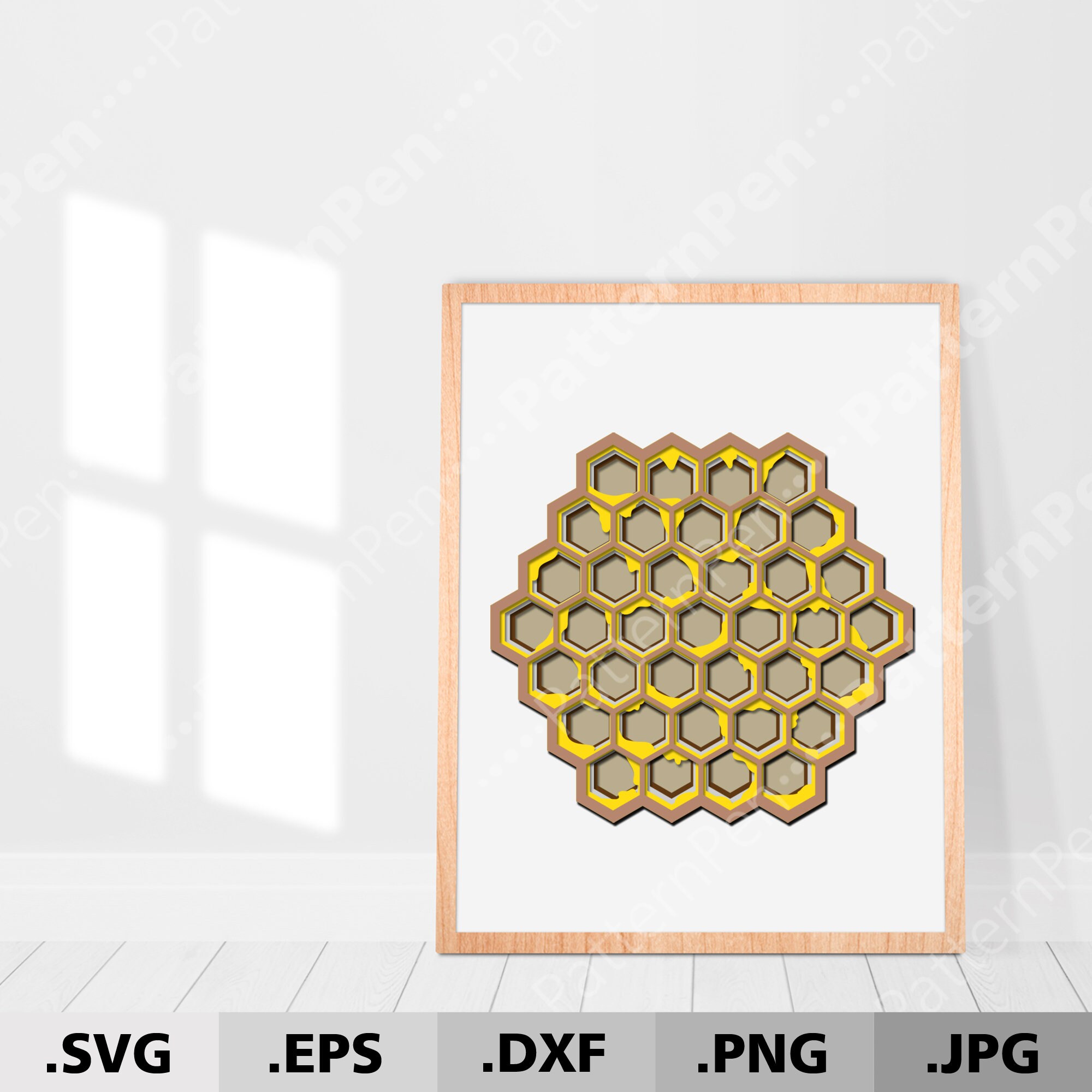 3D-lagenige Waben-SVG-Dateien für Cricut Silhouette. 3D Mandala SVG ...