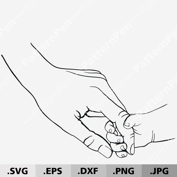Mother and Child hands SVG. Holding Hands SVG. Digital files | Etsy