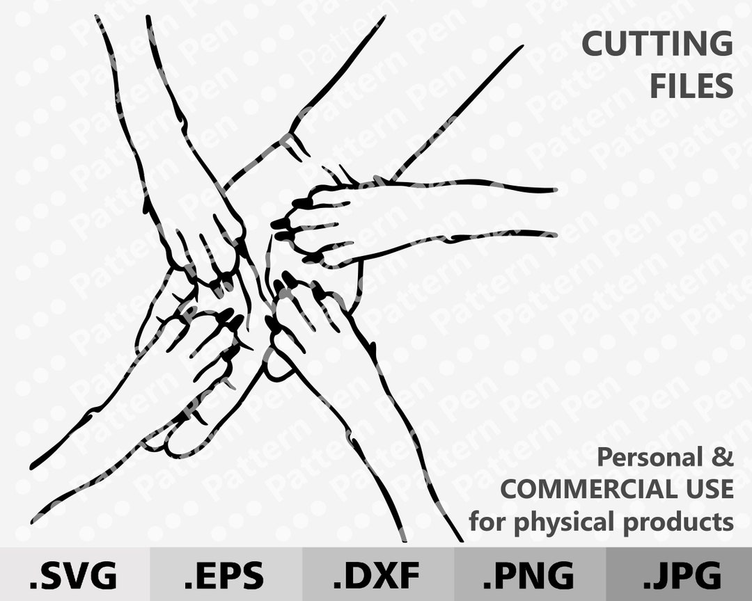 Female Hand and 4 Dog Paws SVG. Human Woman Hand and 4 Best Friends ...
