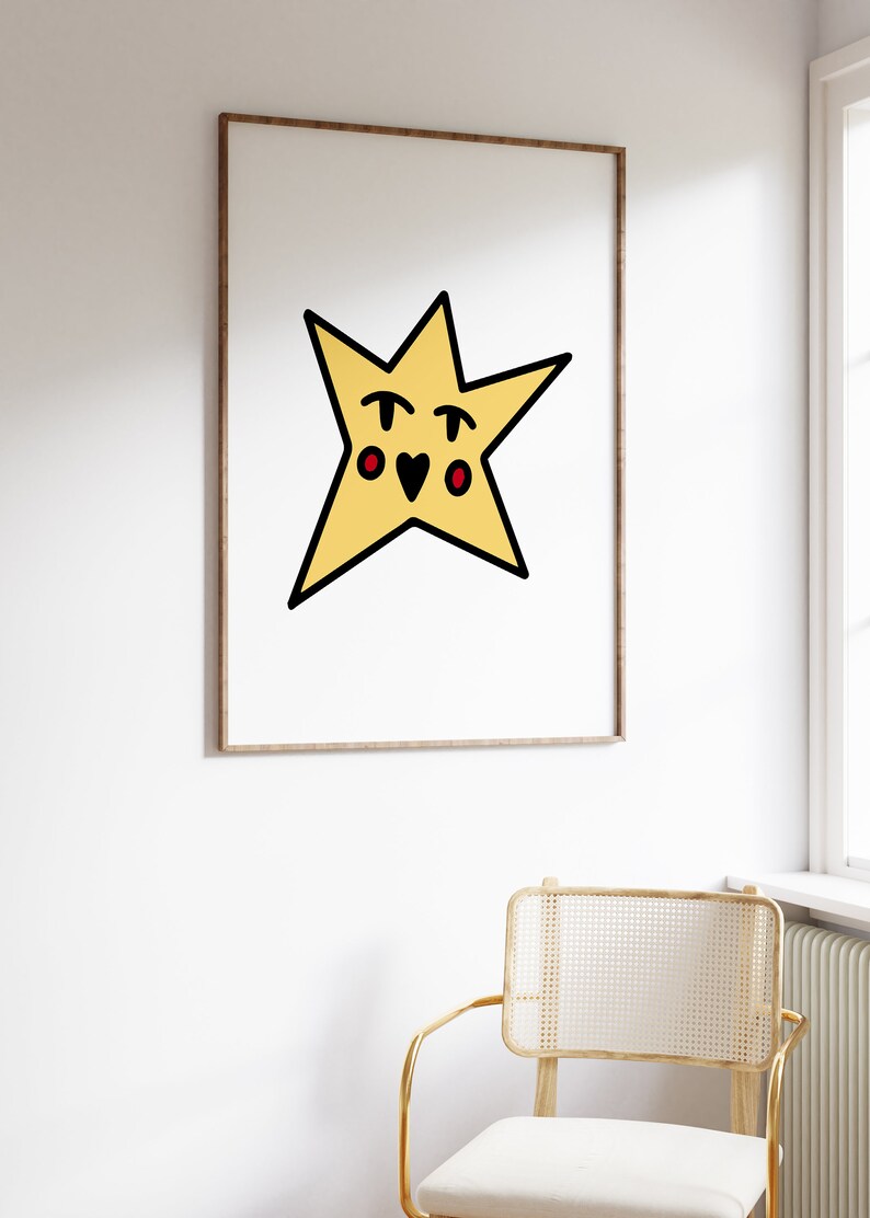 Cute Star Printable, Playroom Wall Art, Playroom Star, Playroom Decor ...