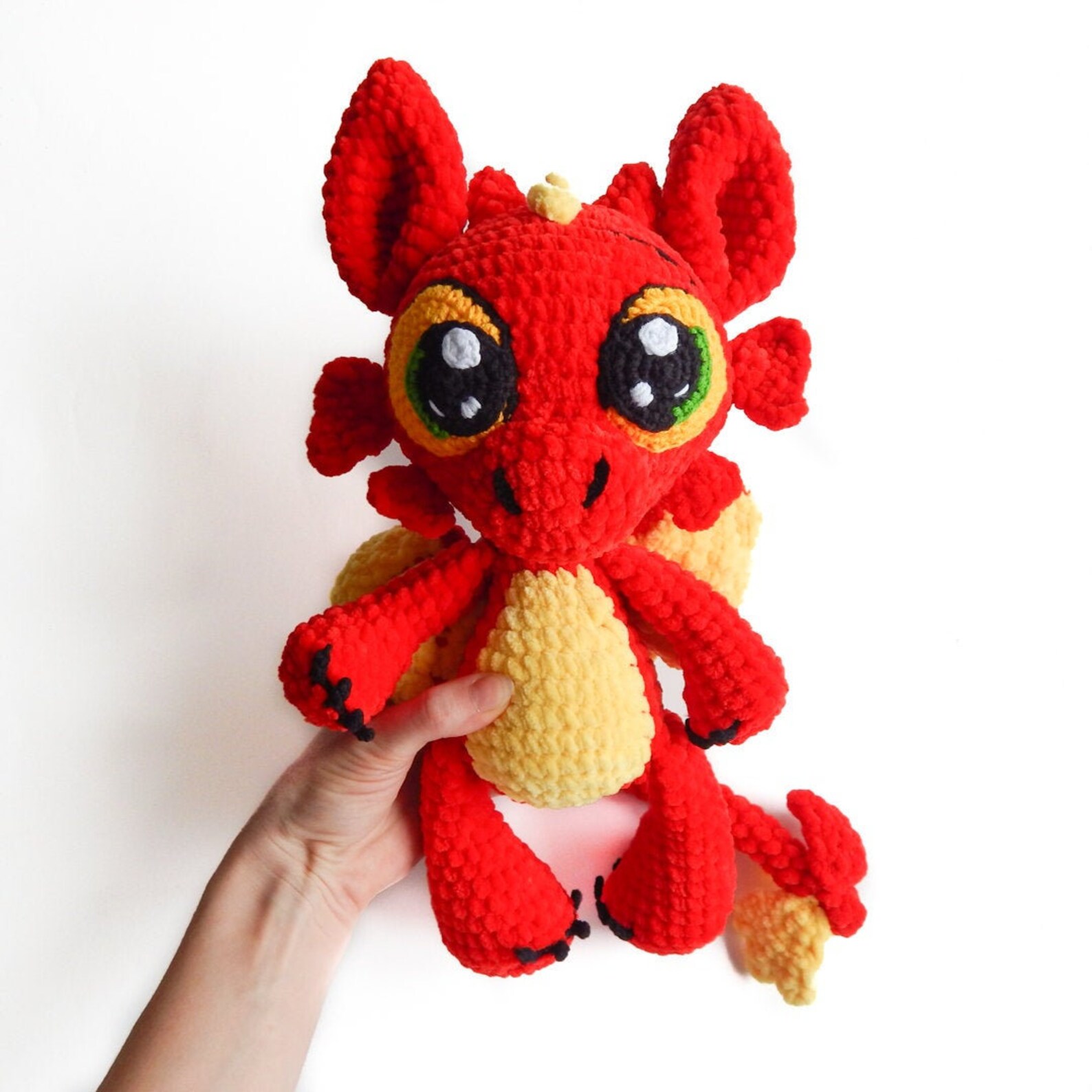 Stuffed dragon animal custom plush toy Red fantasy cute | Etsy