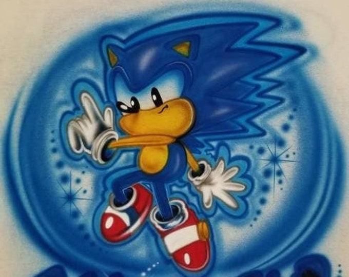 Personalized Custom Airbrushed Sonic Shirt (size 2T - Adult 5XL) - Etsy
