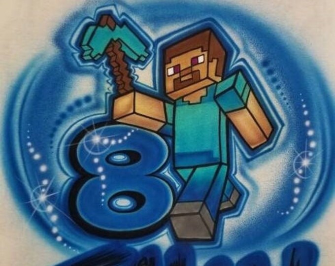 Personalized Custom Airbrushed Steve Shirt size 2T Adult 5XL - Etsy