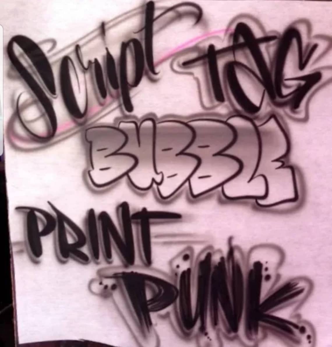 Personalized Custom Airbrushed Graffiti Shirt With Name size - Etsy