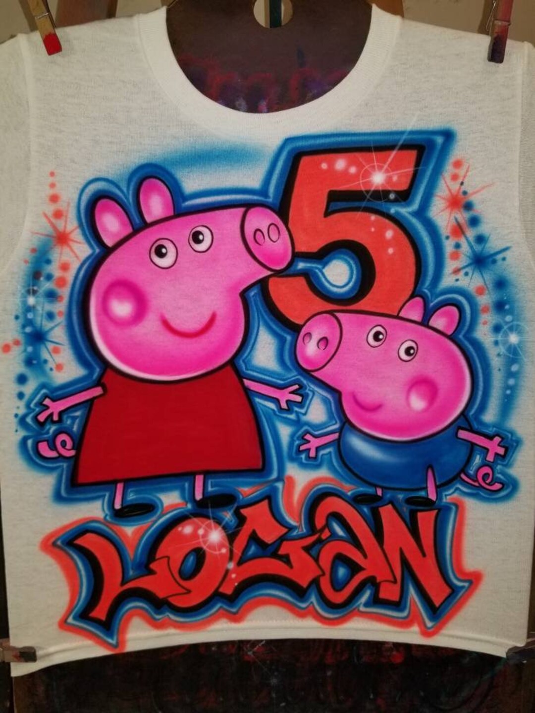 Personalized Custom Airbrushed Pig Shirt size 2T Adult 5XL - Etsy