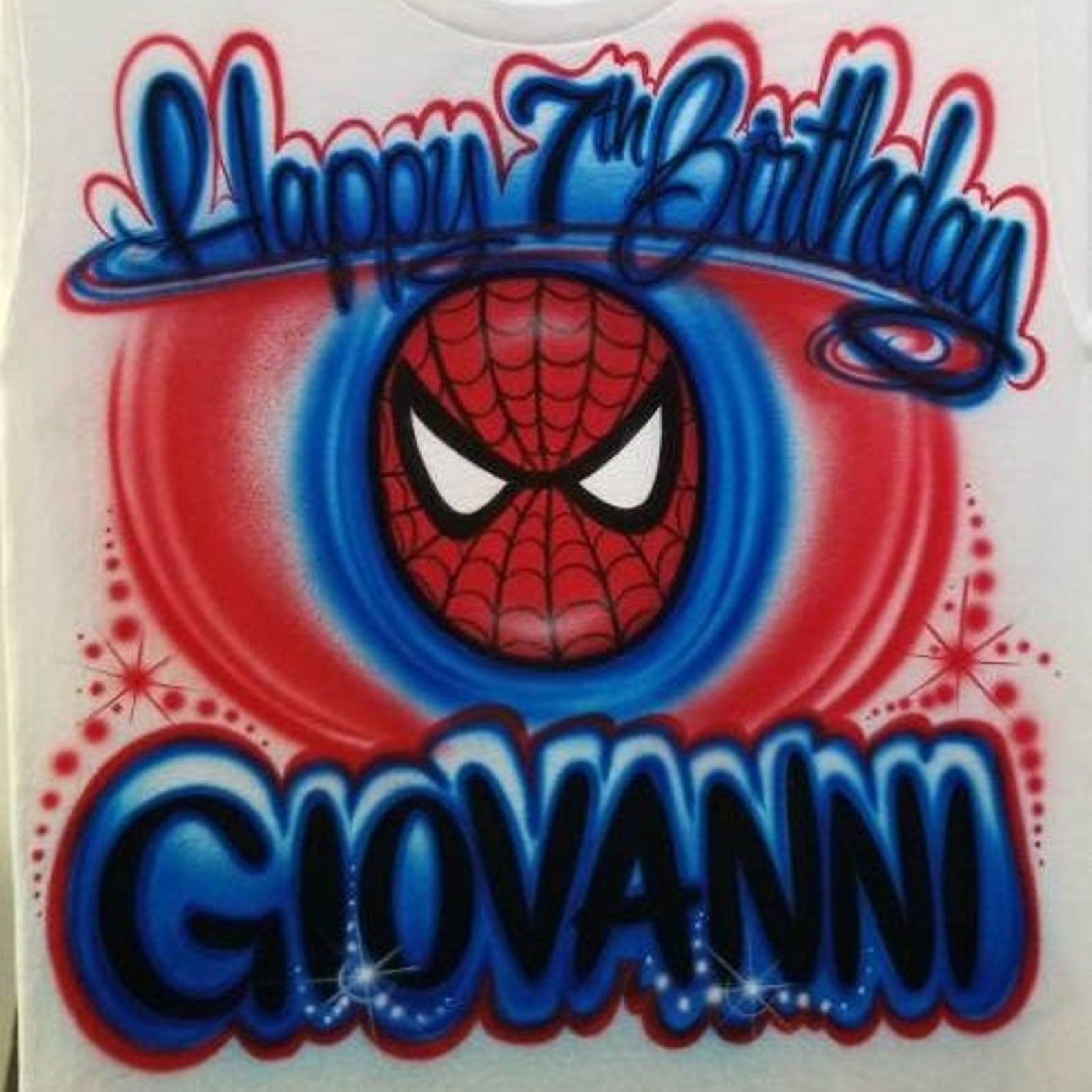 Personalized Custom Airbrushed Spider Birthday Shirt (size 2T - Adult ...