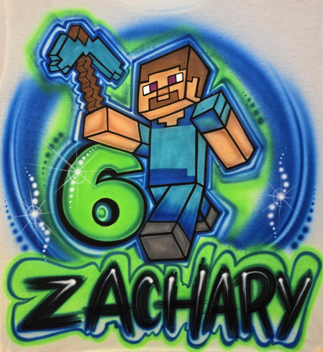 Personalized Custom Airbrushed Steve Shirt (size 2T - Adult 5XL) - Etsy