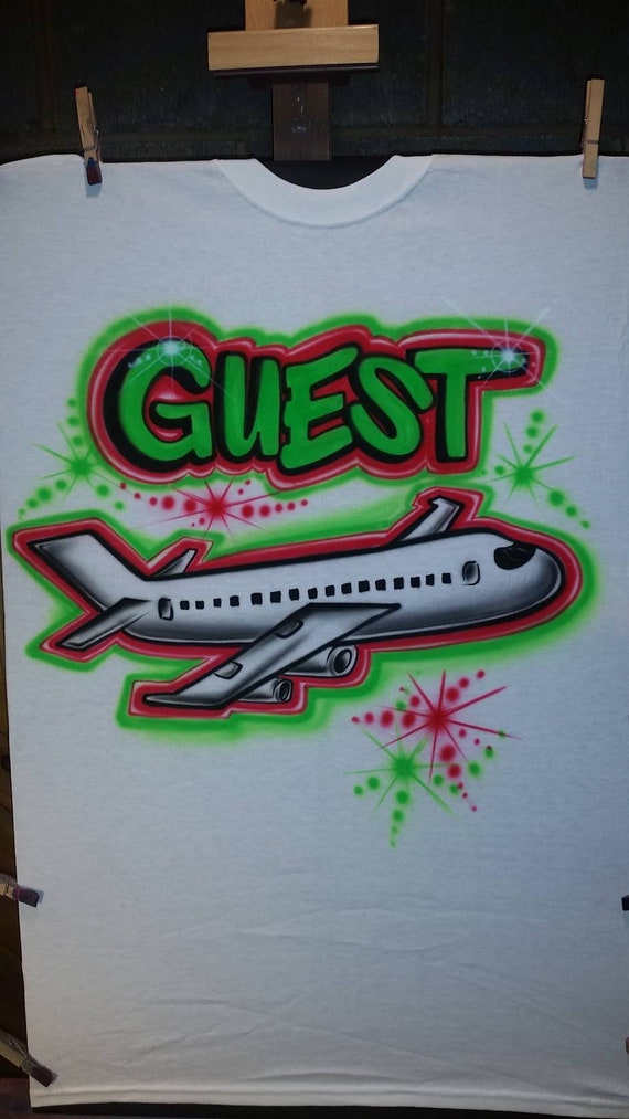 Personalized Custom Airbrushed Plane Shirt size 2T Adult - Etsy