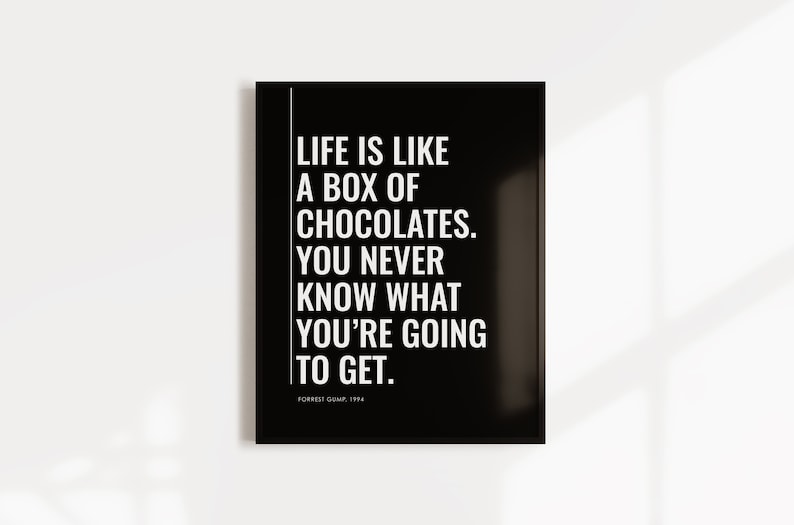 Life is Like A Box of Chocolates | Forrest Gump Quote | Movie Poster ...