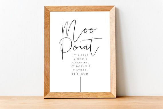 Moo Point FRIENDS definition print Friends TV show poster | Etsy