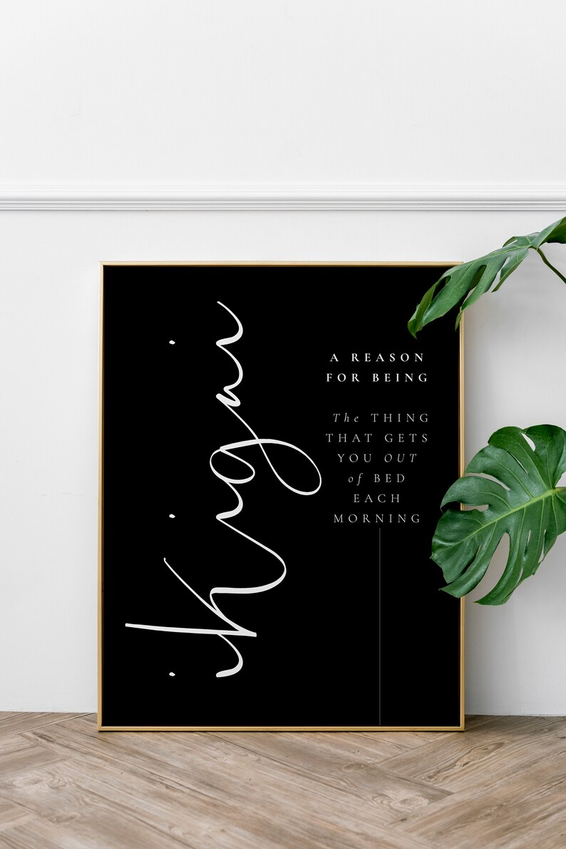 Ikigai Definition Print, Ikigai Wall Art, Ikigai Poster, Inspirational ...