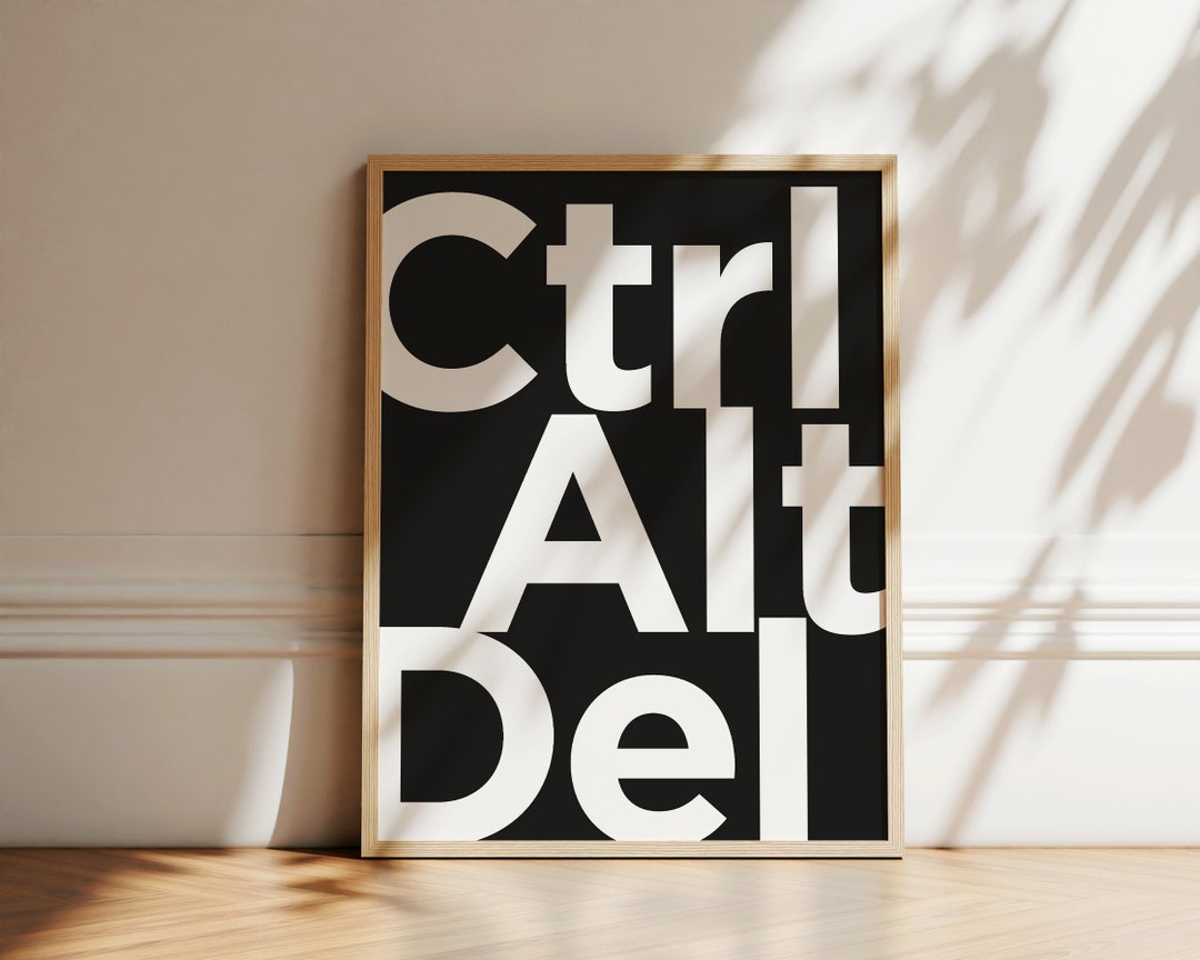 Ctrl, Alt Del, Keyboard Keys Poster, Nerd Geek Wall Art, Computers ...