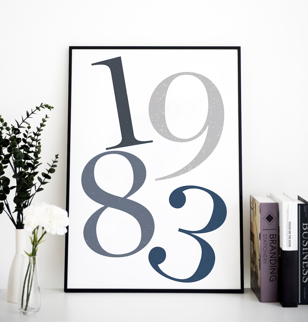 1983 Year Poster, Birthday Print Poster, Typography Wall Art, Birthday ...