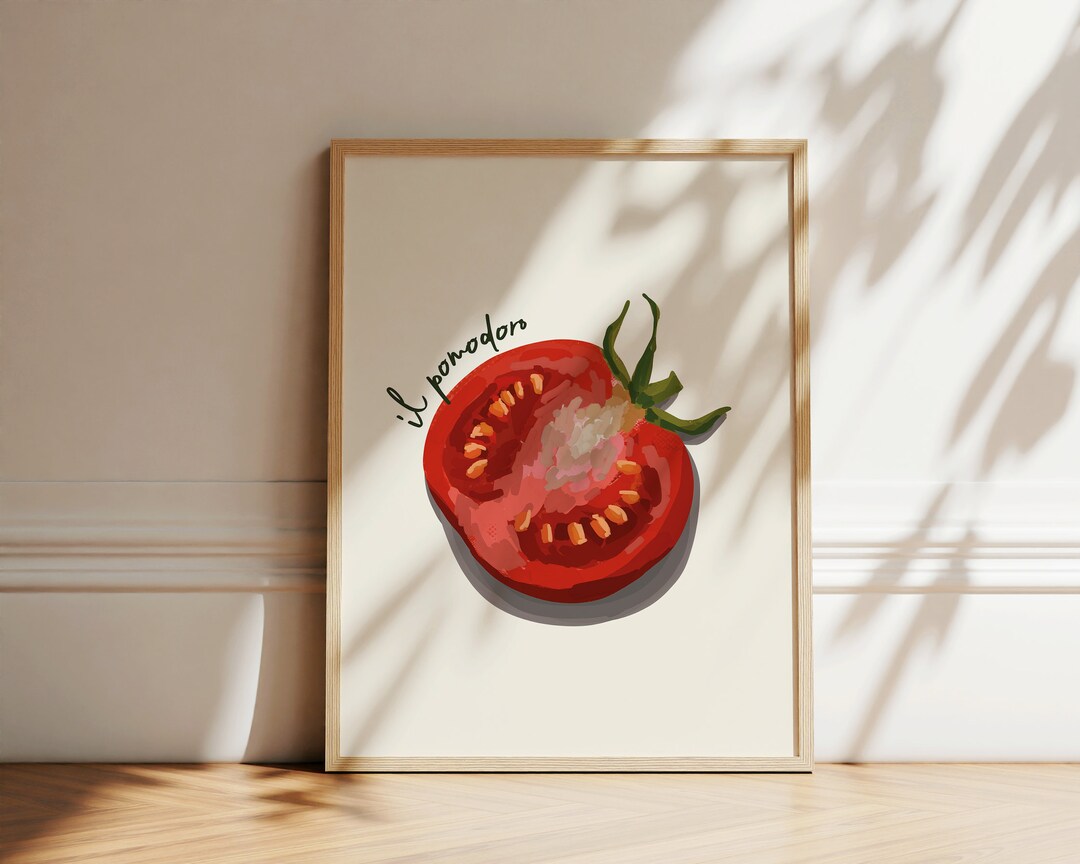 Pomodoro Poster, Tomato Print Kitchen, Vegetables Art Print Poster ...